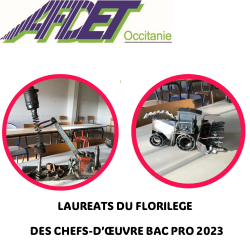 Lauréats du Florilège des chefs-d’œuvre (FDCO) Bac Pro session 2023 - AFDET